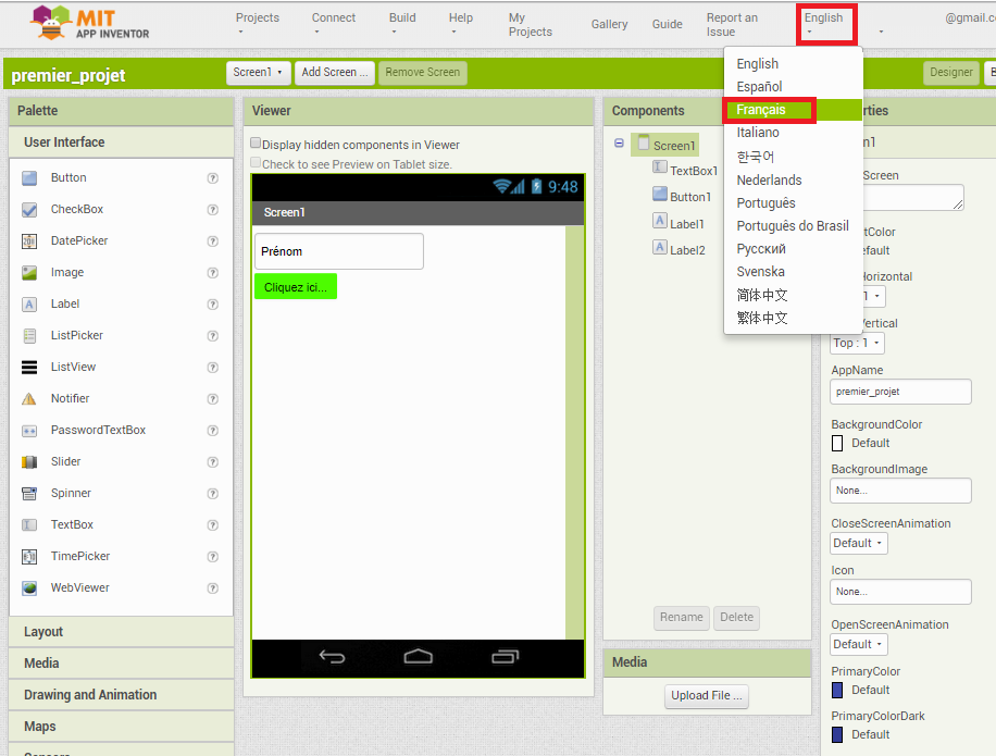 Créer un compte [Applications sous Androïd]